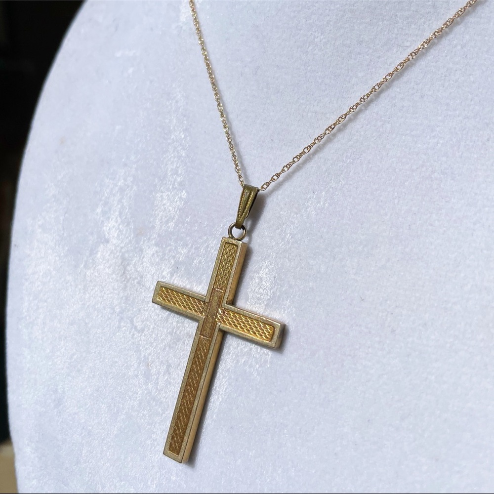 Antique Gold Filled Crucifix Cross Pendant - Gem